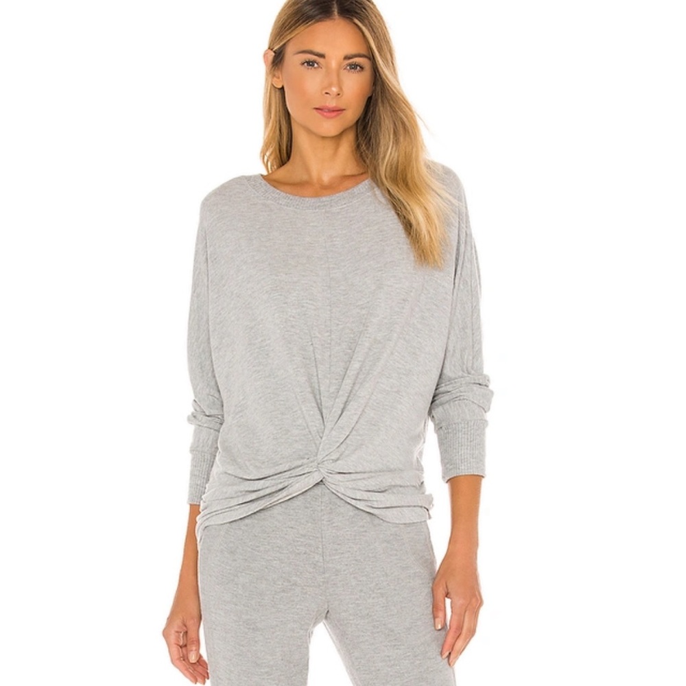 Michael Stars Alexa Madison Twist Knot Dolman Long Sl… - Gem